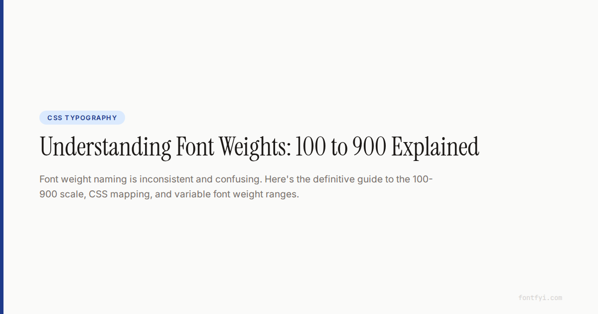 Font Weights Explained — 100 to 900 CSS Scale — FontFYI