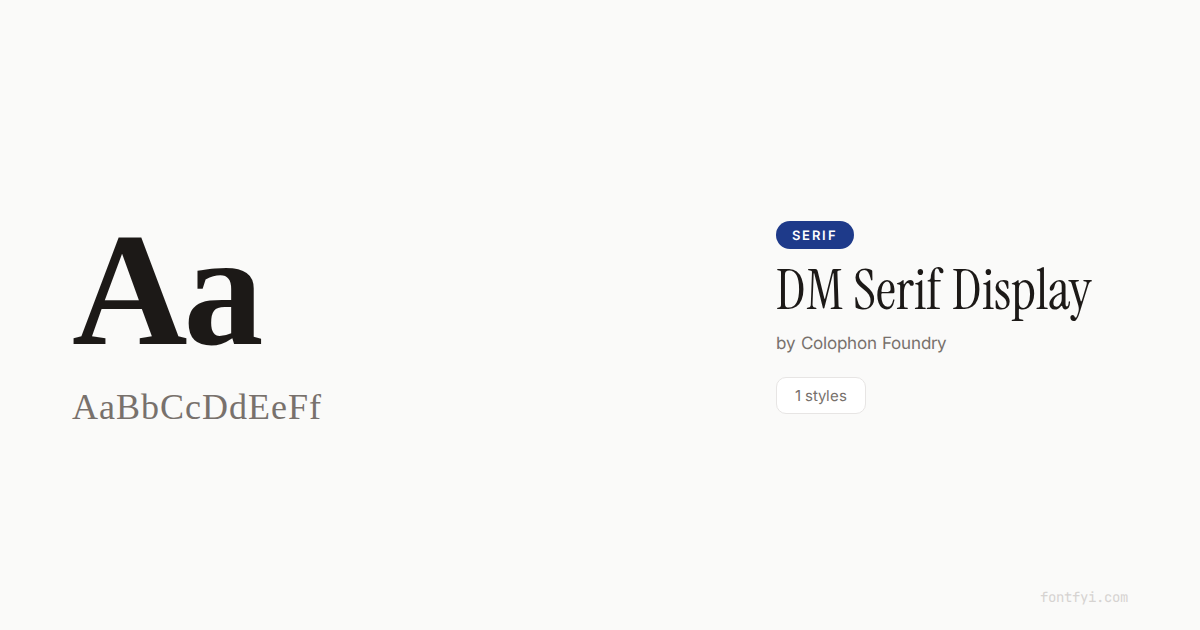 DM Serif Display Font — Free Download & Preview — FontFYI