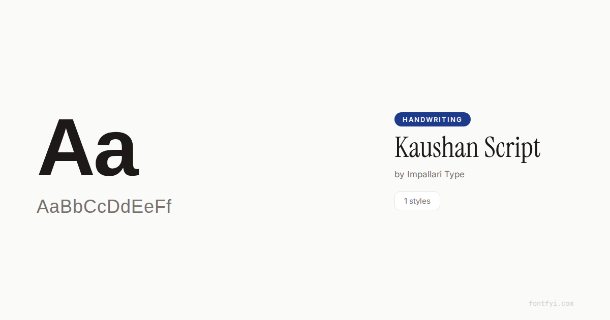 Kaushan Script Font — Free Download & Preview — FontFYI