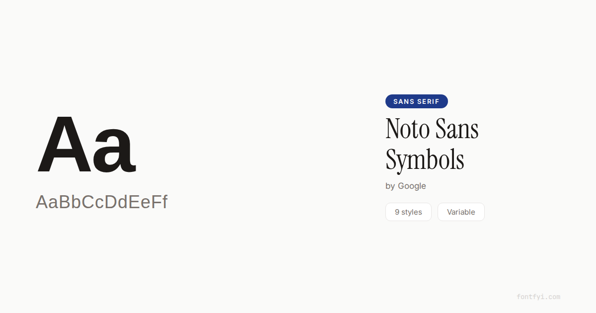 Noto Sans Symbols Font — Free Download & Preview — FontFYI